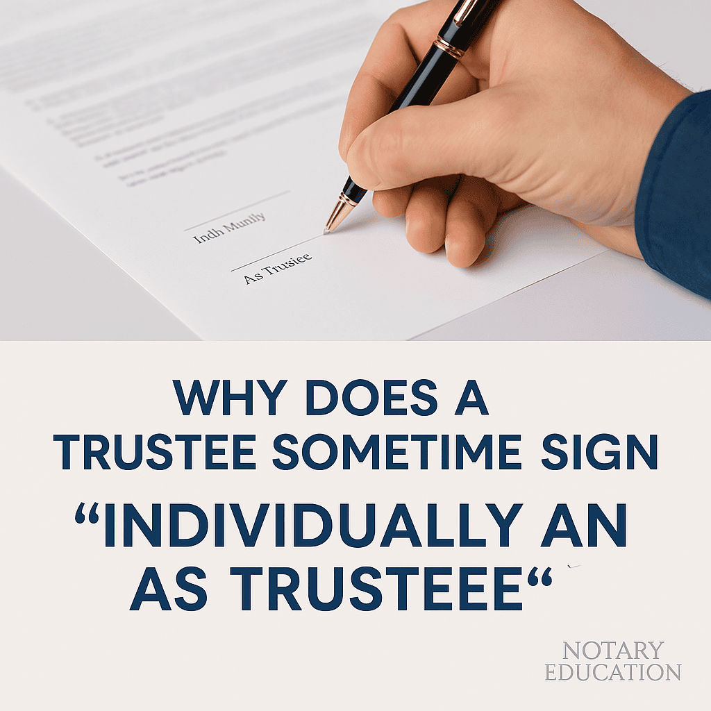 Why Do Trustees Sign “Individually and as Trustee”? | Trust Signing ...